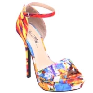 Wild Rose | Shoes | New Multicolor Fire Heels | Poshmark
